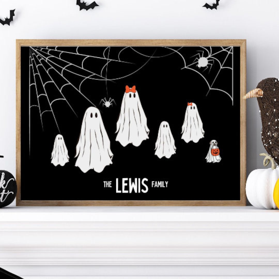 Ghost Halloween Family Portrait Personalized Family Print Family Decor ...