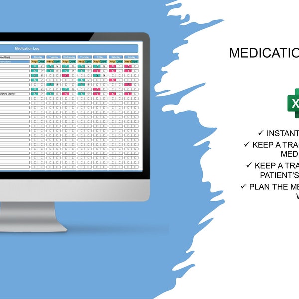 Medication Tracker Excel Template - Etsy