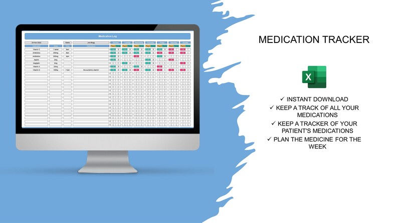Medication Care Tracker Printable Template, Supplement Log, Medication Schedule, Medication Log ...