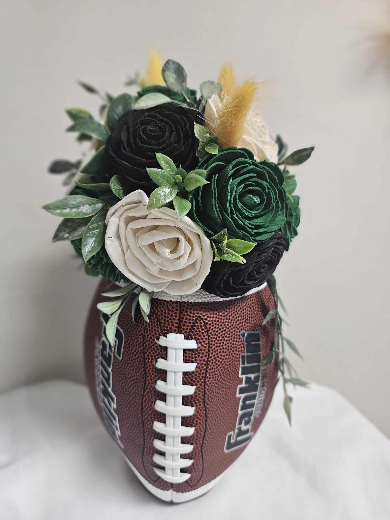 Game Day Glam: Junior-size Handmade Football-inspired Wood Flower ...