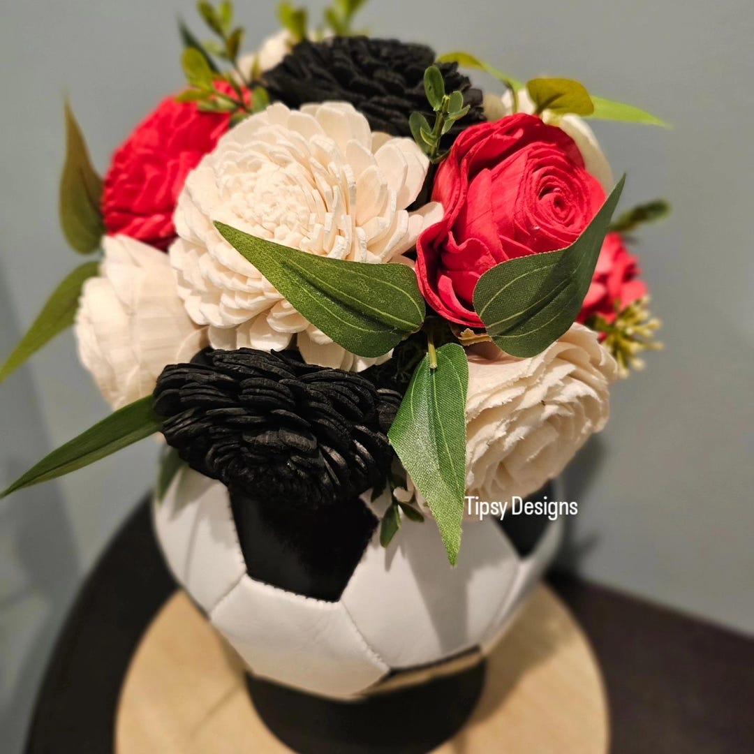 Wood Flower Soccer Ball Bouquet – Original Sports-inspired Forever ...
