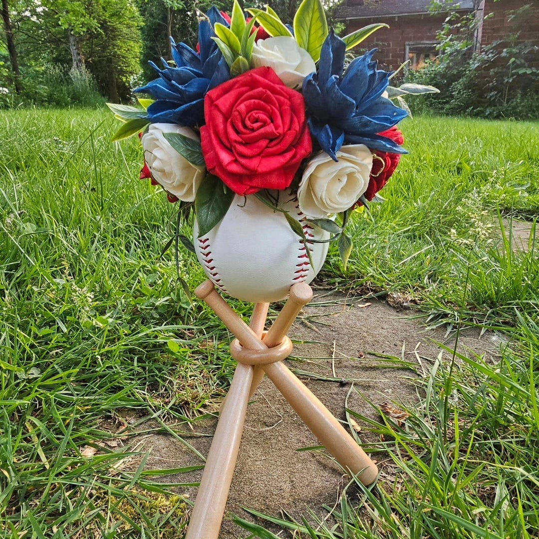 Sports-themed Wood Flower Baseball Centerpiece – A Unique Design by ...