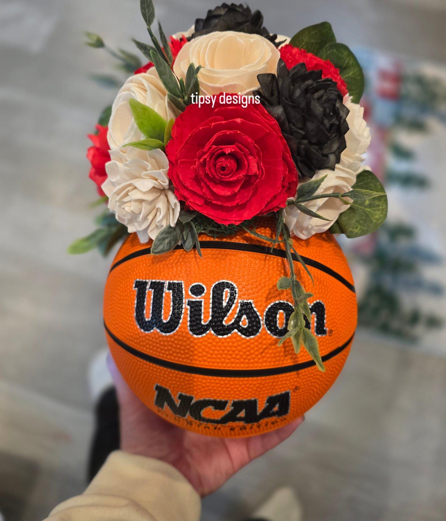 Basketball Wood Flower Arrangement – Unique Sports-inspired Floral ...