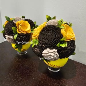 Made-to-order Wood Flower Softball Bouquet - Etsy