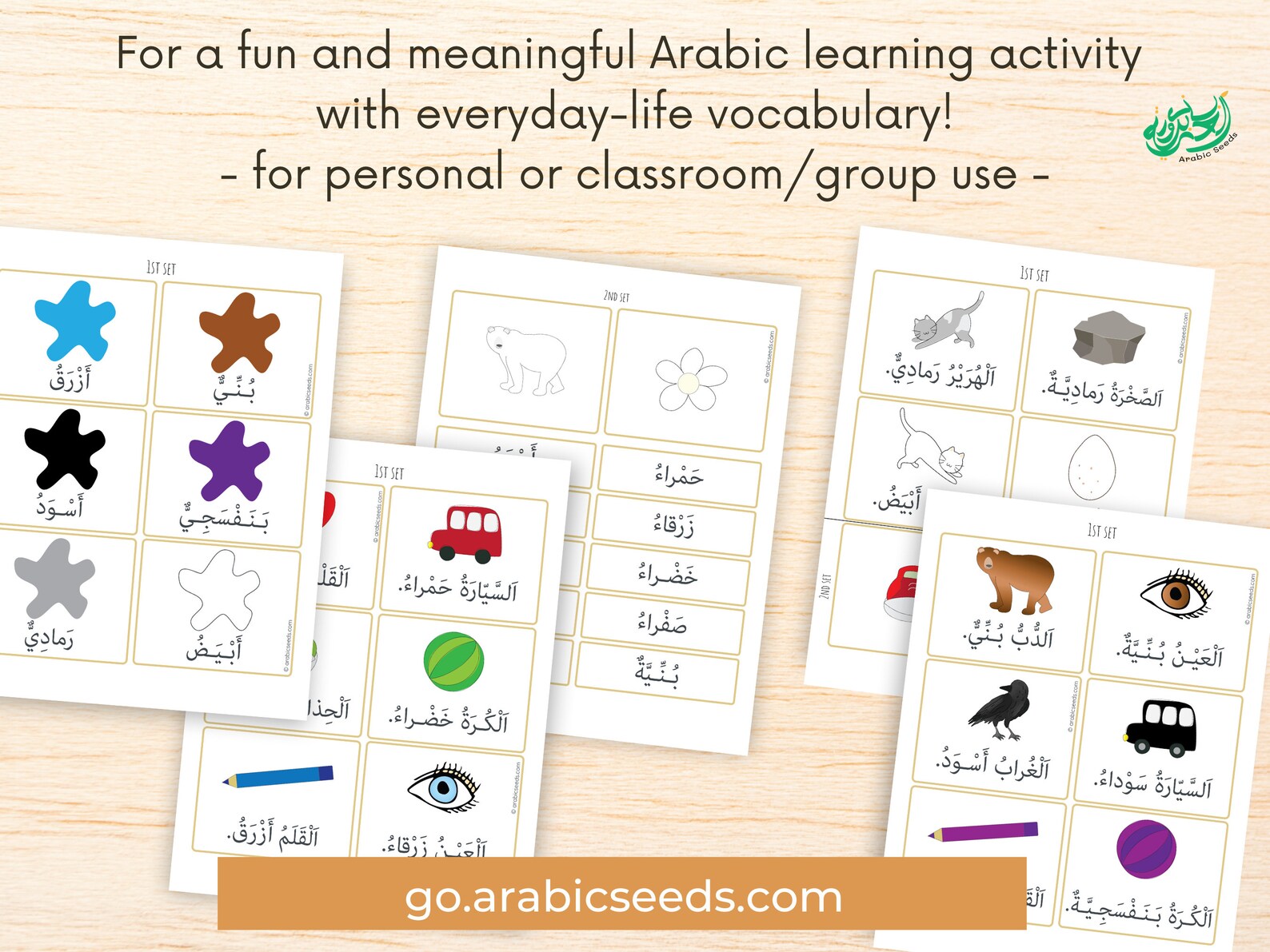 Arabic Colours Flashcards for Kids - Colors in Arabic Printable ...
