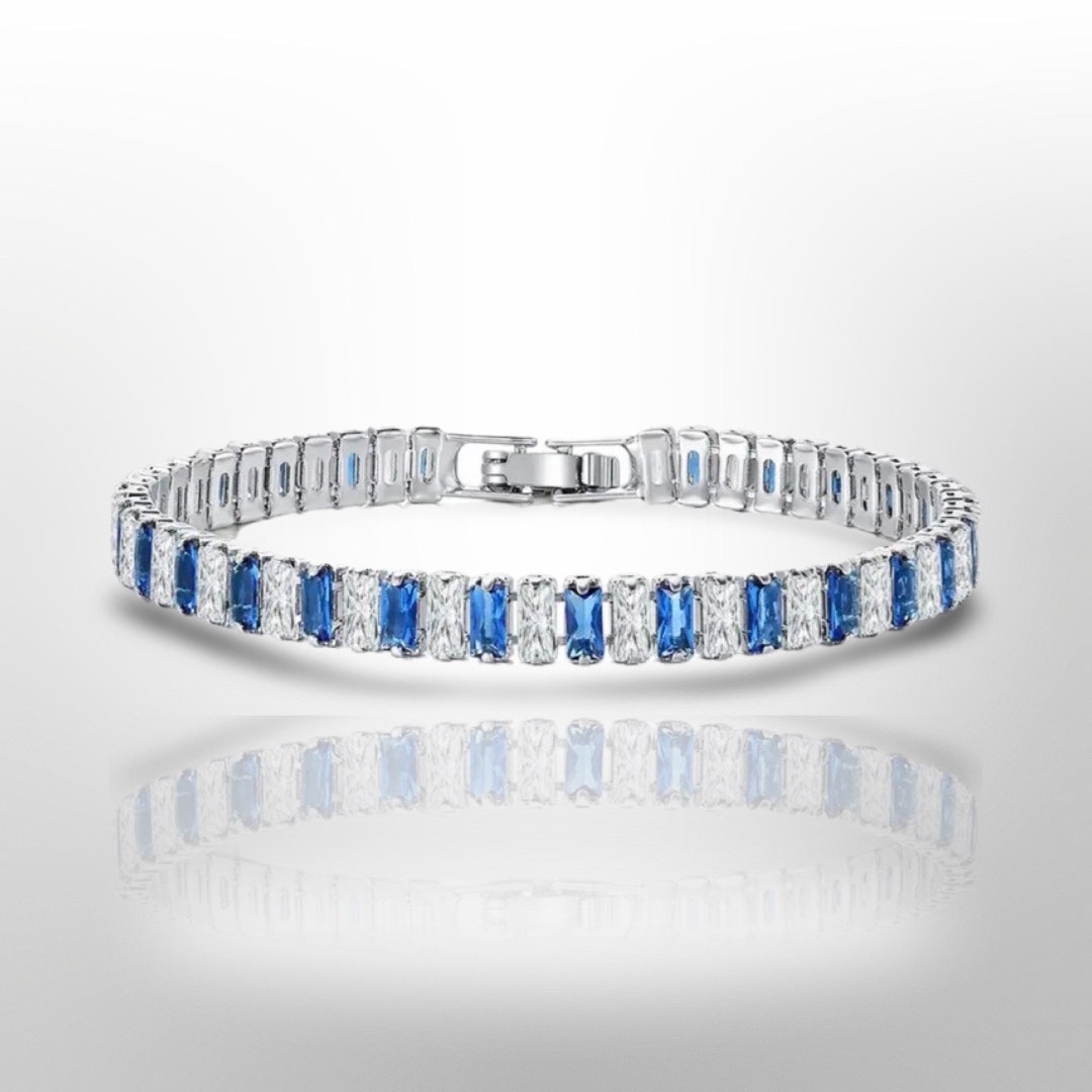 Multicolor Tennis Bracelet Dainty Tennis Bracelet - 18ct Rainbow Tennis ...