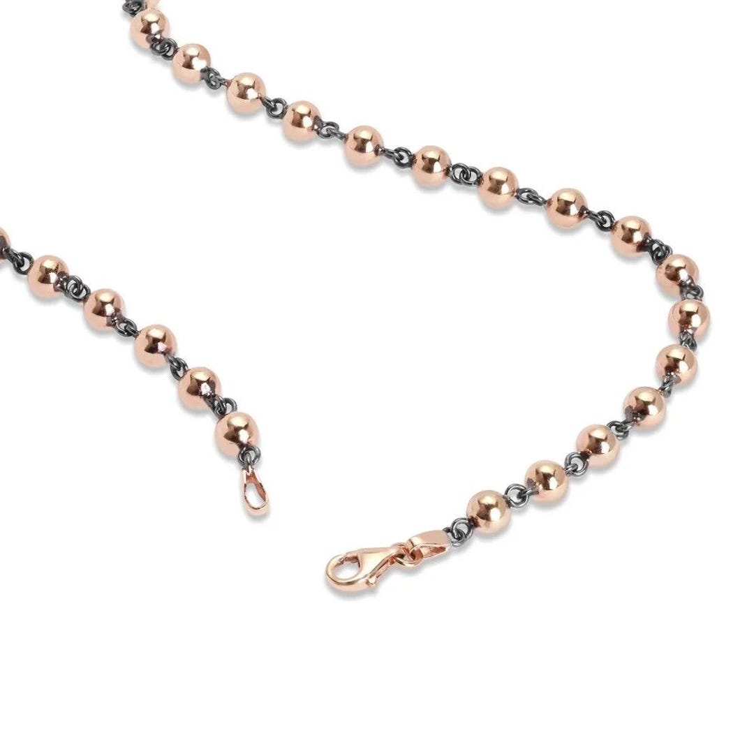 585 Solid Rose Gold Ball Chain. Rose Gold Unique Chain. Gold Ball Chain ...