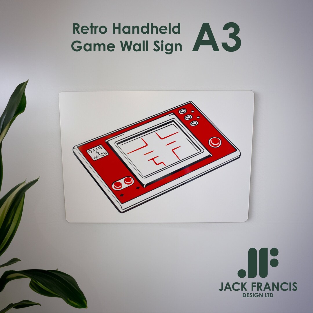 Retro Handheld Games and Consoles Vinyl Graphic ACM Signs A3 420mm X ...