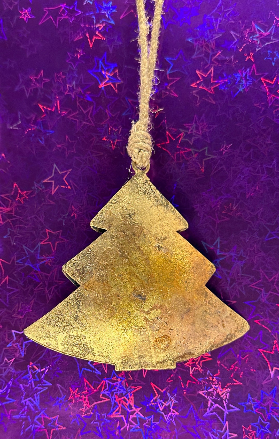 Rusted Antique Iron Xmas Tree Bell/ Gold Bell - Etsy