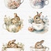 Bunnies in Vintage Cups Watercolor Clipart PNG - Easter Spring ...
