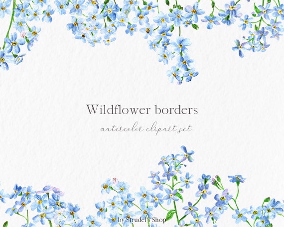 Blue Flower Border Clipart