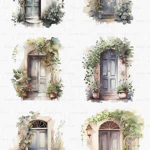 Cozy Doors Windows Watercolor Clipart PNG - House Sublimation Journal ...