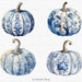 Blue White Pumpkin Watercolor Clipart PNG - Autumn Thanksgiving Pumpkin ...