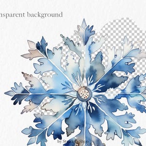 Watercolor Snowflakes Clipart PNG #b196 - Etsy