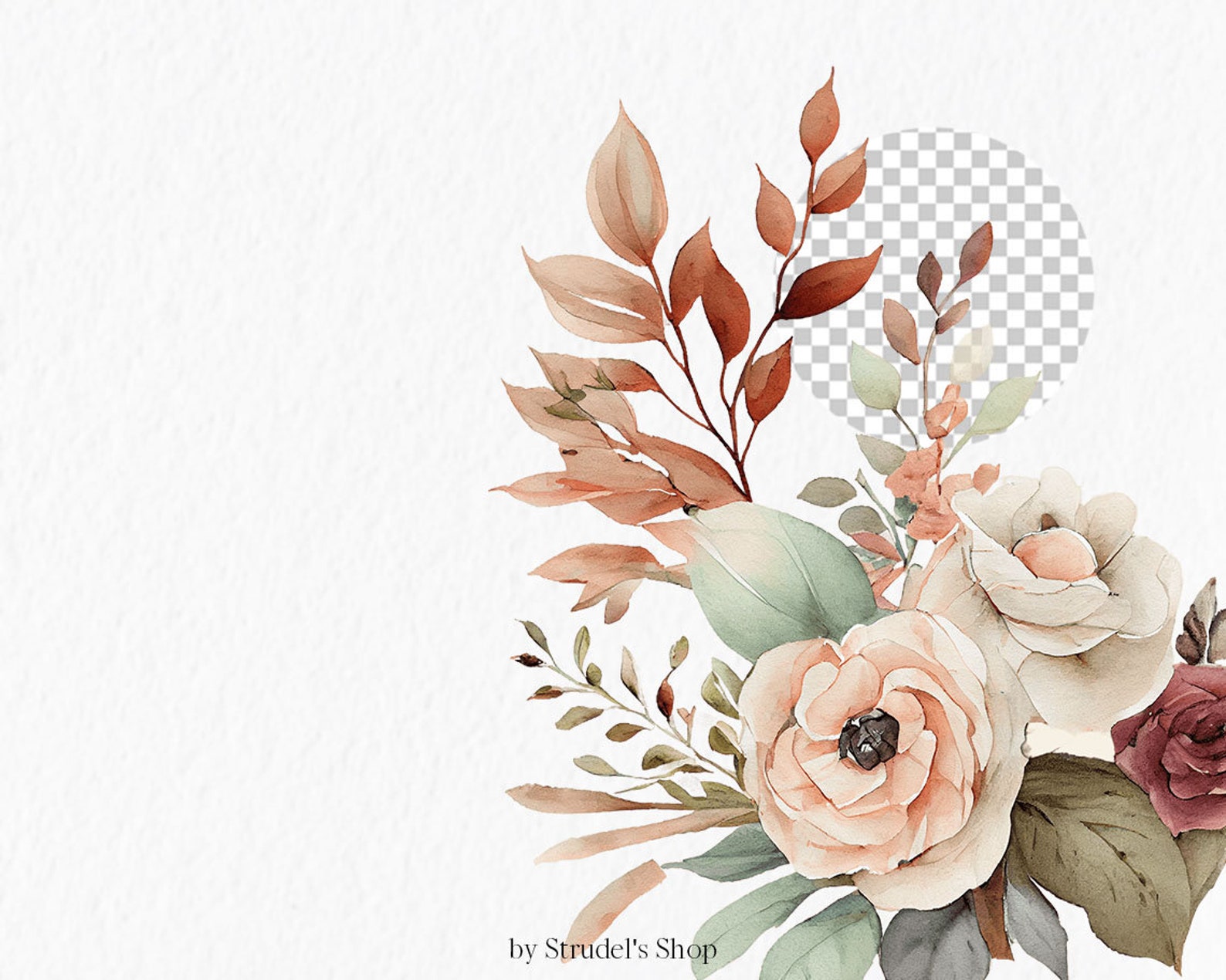 Boho Flowers Watercolor Clipart PNG Floral Wedding Bohemian - Etsy UK