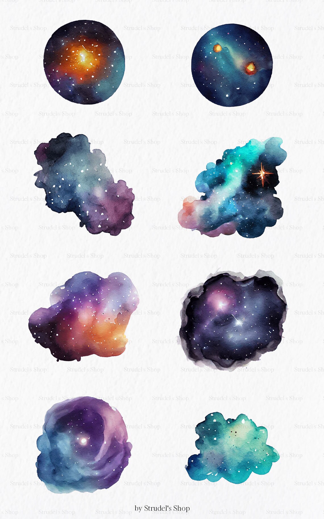 Cute Astronaut Watercolor Clipart PNG Birthday Party Clipart - Etsy