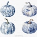 Blue White Pumpkin Watercolor Clipart PNG - Autumn Thanksgiving Pumpkin ...
