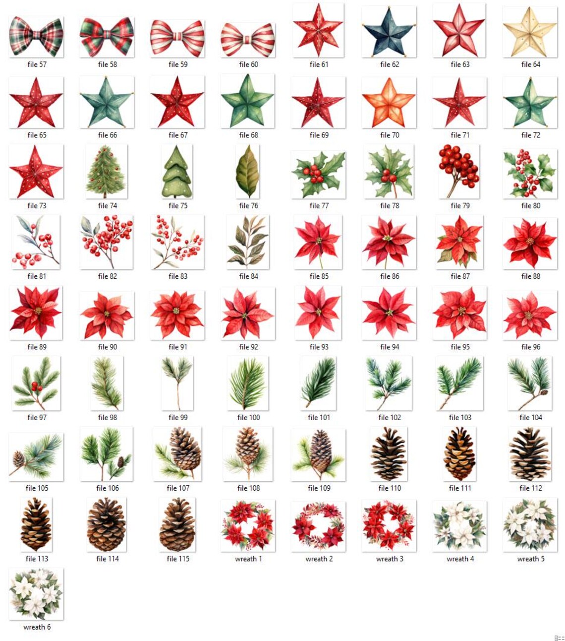 Classic Christmas Watercolor Digital Bundle #b186 - Etsy
