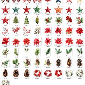 Classic Christmas Watercolor Digital Bundle b186 - Etsy