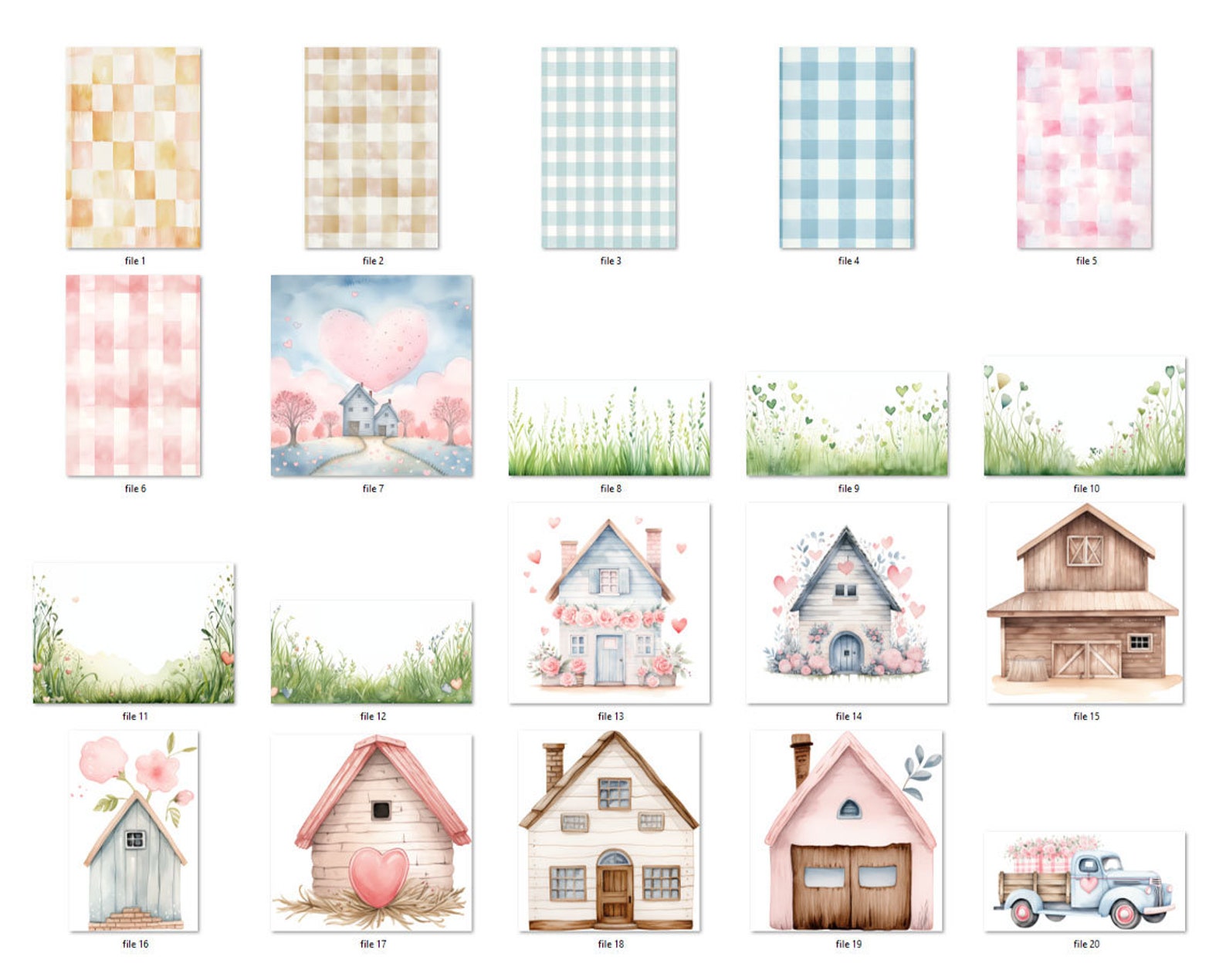 Valentine Farm Clipart Watercolor - Barn Animals Cute Farm Animals ...