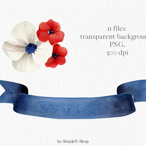 Independence Day Watercolor Clipart PNG - Seamless Borders Banners ...