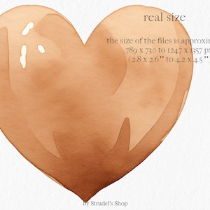 Neutral Heart Clipart - Watercolor Valentine Clipart I Love You Spring ...
