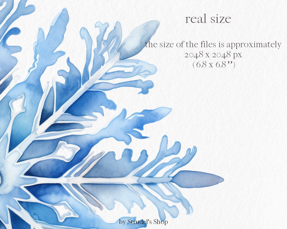 Watercolor Snowflakes Clipart PNG #b196 - Etsy