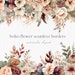 Boho Flower Seamless Borders Watercolor Clipart PNG - Wedding Boho ...