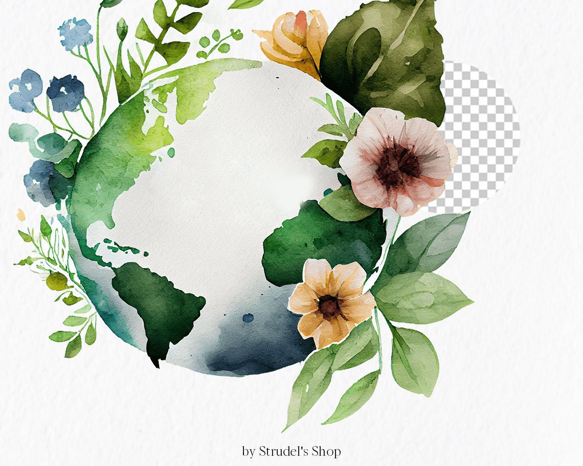 Earth Day Watercolor Clipart PNG - Environment Celebrate Earth Day Save ...