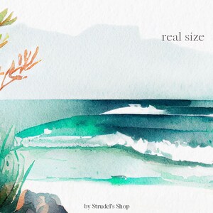 Seascapes Watercolor Clipart PNG - Summer Ocean Beach Sea Summer ...
