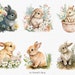 Flower Bunny Watercolor Clipart PNG - Easter Bunny Easter Sublimation ...