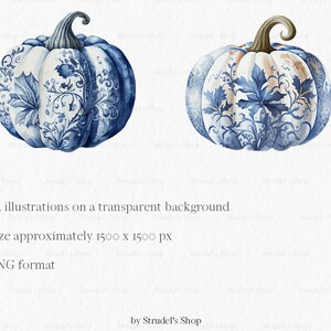 Blue White Pumpkin Watercolor Clipart PNG - Autumn Thanksgiving Pumpkin ...