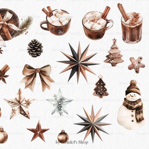 Boho Christmas Png Watercolor Clipart - #b157 - Etsy