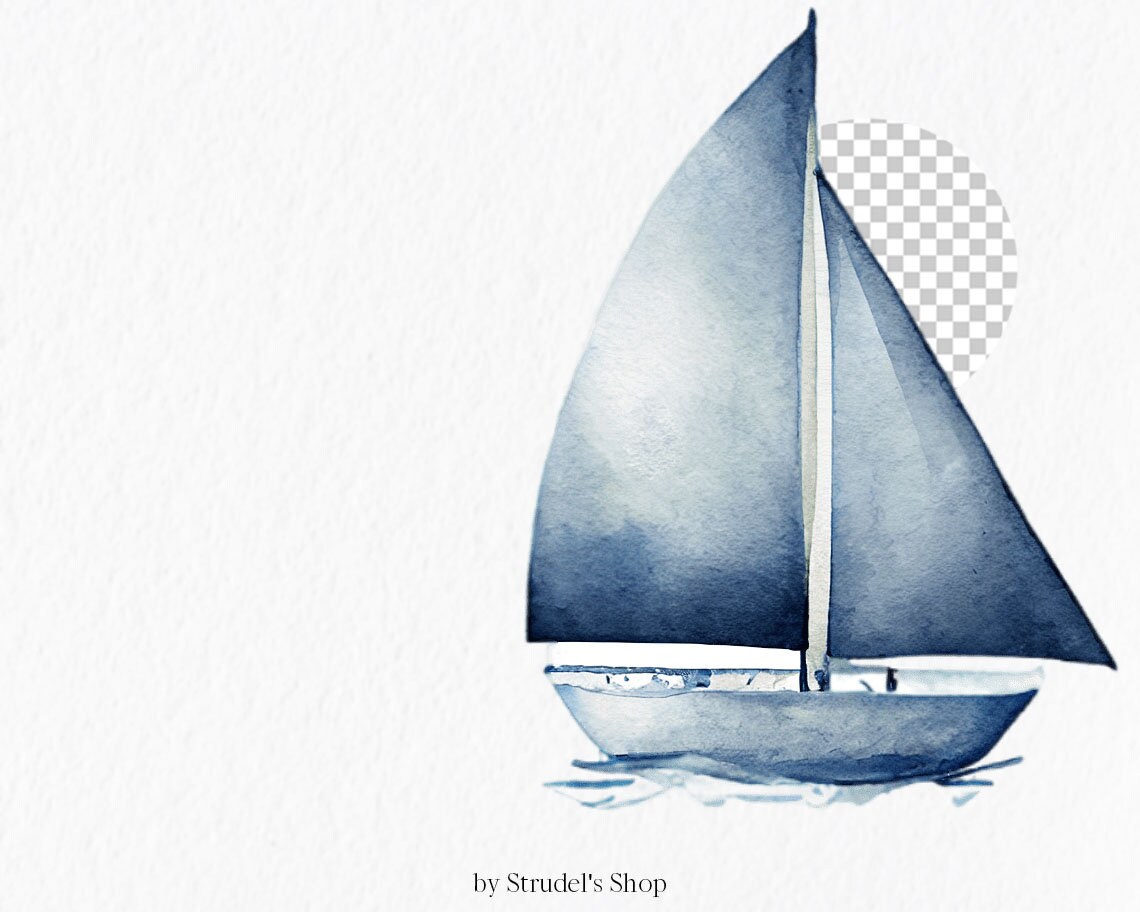 Sea Boats Watercolor Clipart PNG - Nautical Marine Summer Sailing ...
