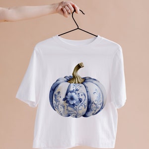 Blue White Pumpkin Watercolor Clipart PNG - Autumn Thanksgiving Pumpkin ...