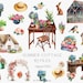 Summer Cottage Watercolor Clipart PNG Farmhouse Cottagecore - Etsy