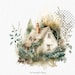 Cozy Village Houses Watercolor Clipart PNG Cottage Farm Farmhouse ...