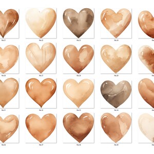 Neutral Heart Clipart - Watercolor Valentine Clipart I Love You Spring ...