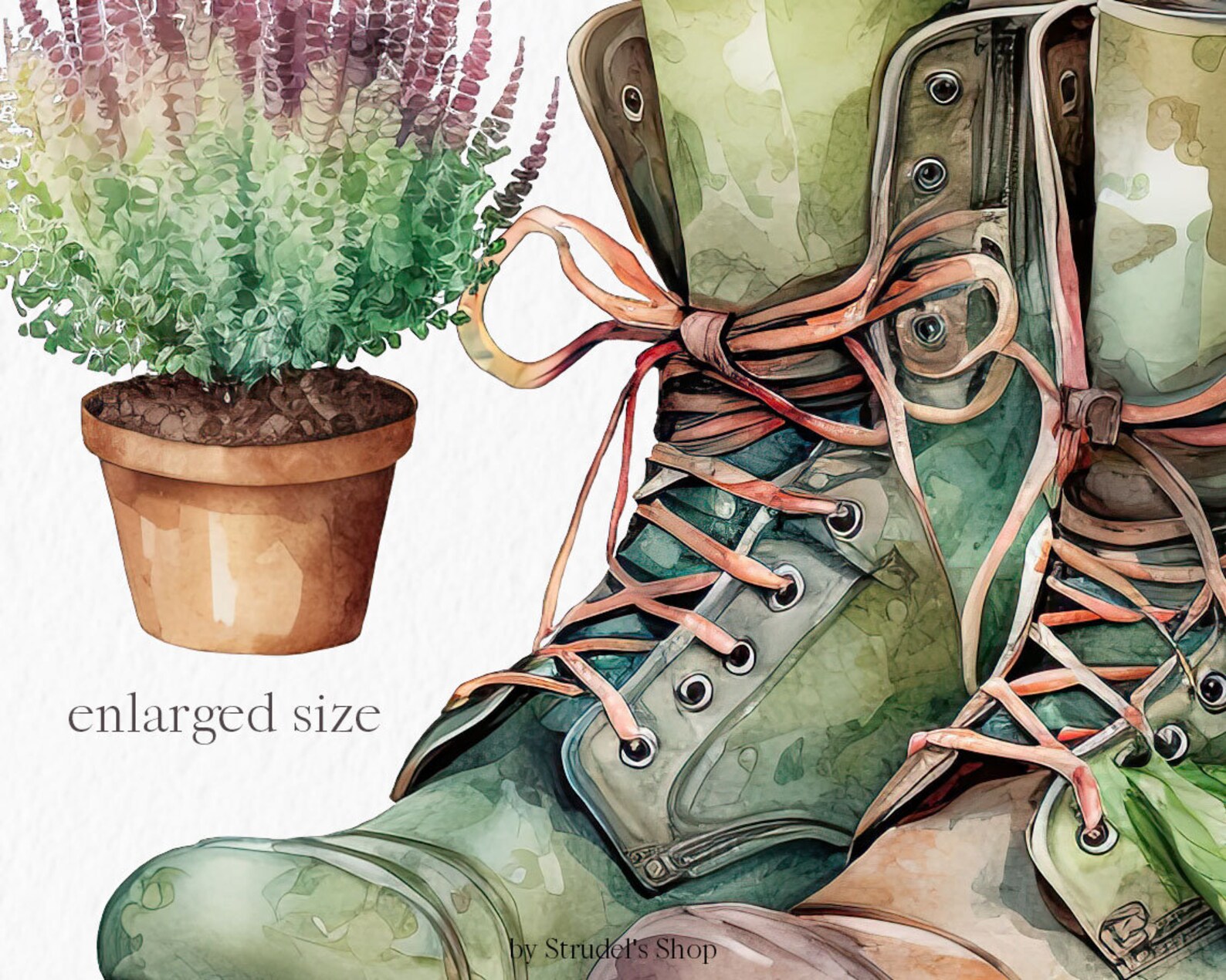 Cute Little Garden Watercolor Clipart PNG Spring Summer - Etsy