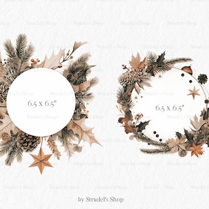 Boho Christmas Png Watercolor Clipart - #b157 - Etsy