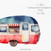 4th of July Watercolor Clipart PNG - Independence Day Camper Travel ...