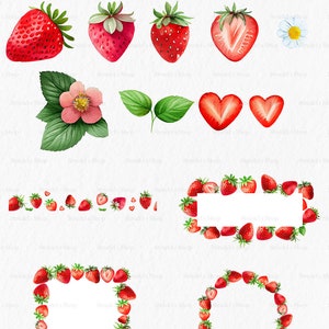 Strawberry Watercolor Clipart PNG - Frame Border Wreath Summer Berry ...