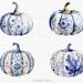 Blue White Pumpkin Watercolor Clipart PNG - Autumn Thanksgiving Pumpkin ...