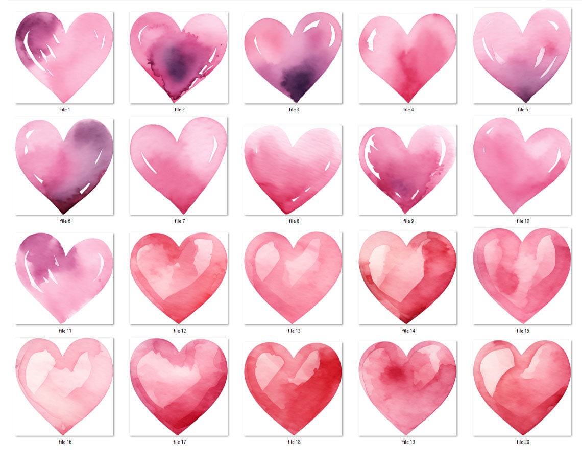 Watercolor Heart Clipart - I Love You Pink Heart Spring Valentine ...