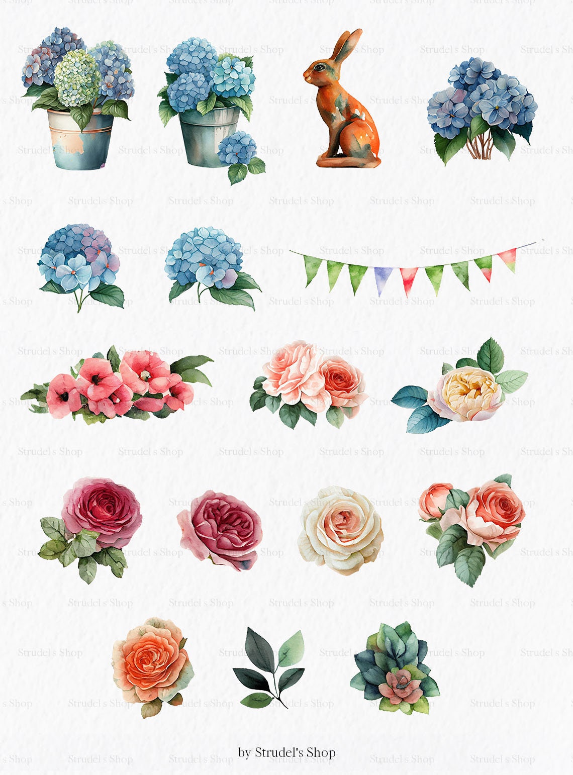 Summer Cottage Watercolor Clipart PNG Farmhouse Cottagecore - Etsy