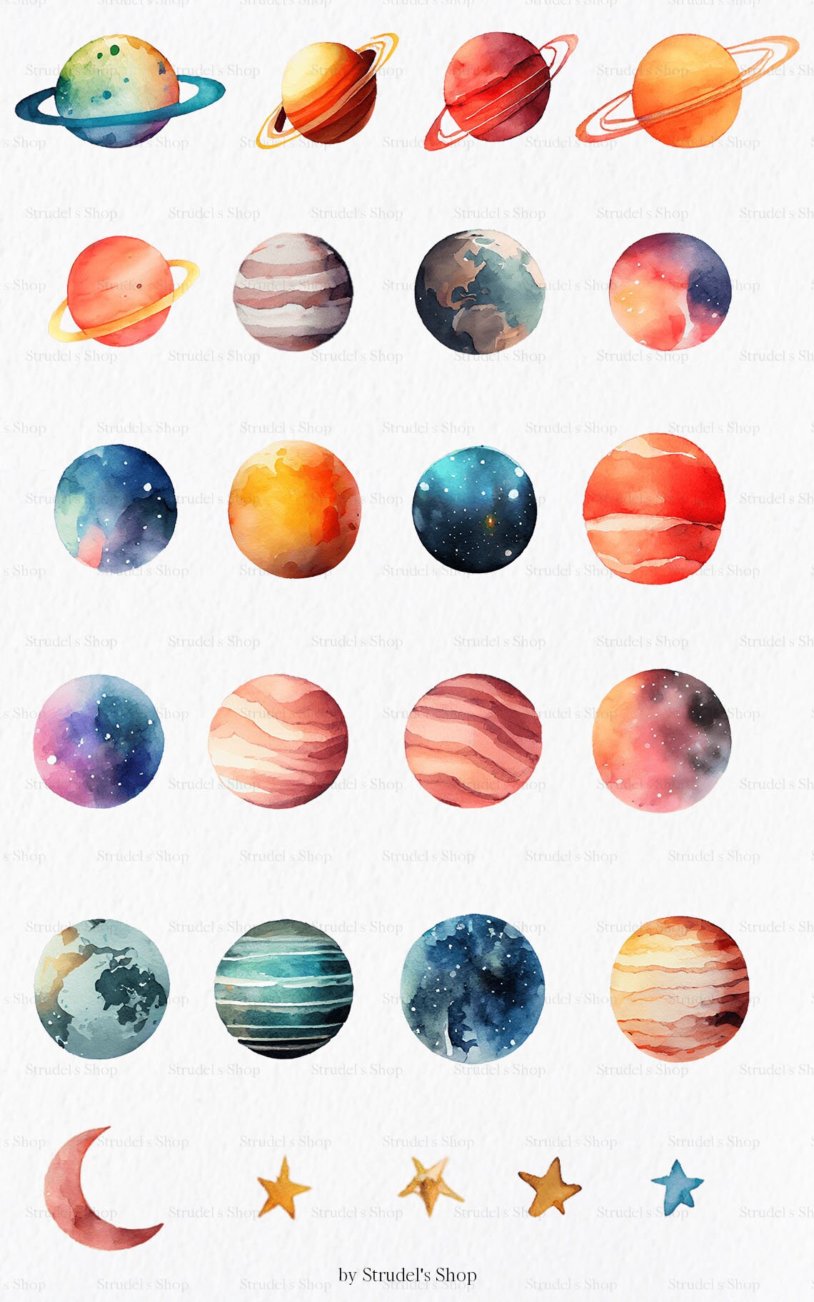 Cute Astronaut Watercolor Clipart PNG Birthday Party Clipart - Etsy