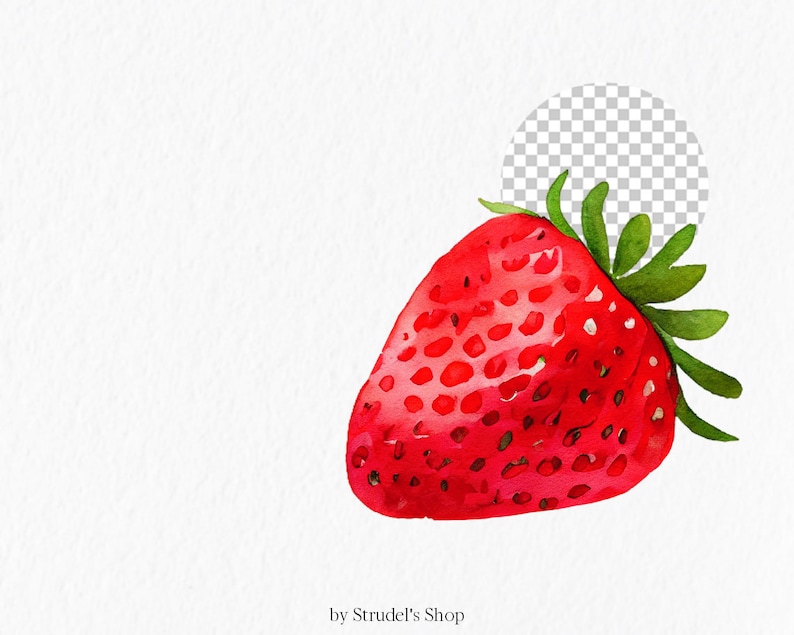 Strawberry Watercolor Clipart PNG Frame Border Wreath Summer - Etsy