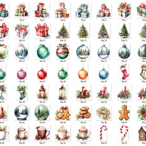 Classic Christmas Watercolor Digital Bundle b186 - Etsy