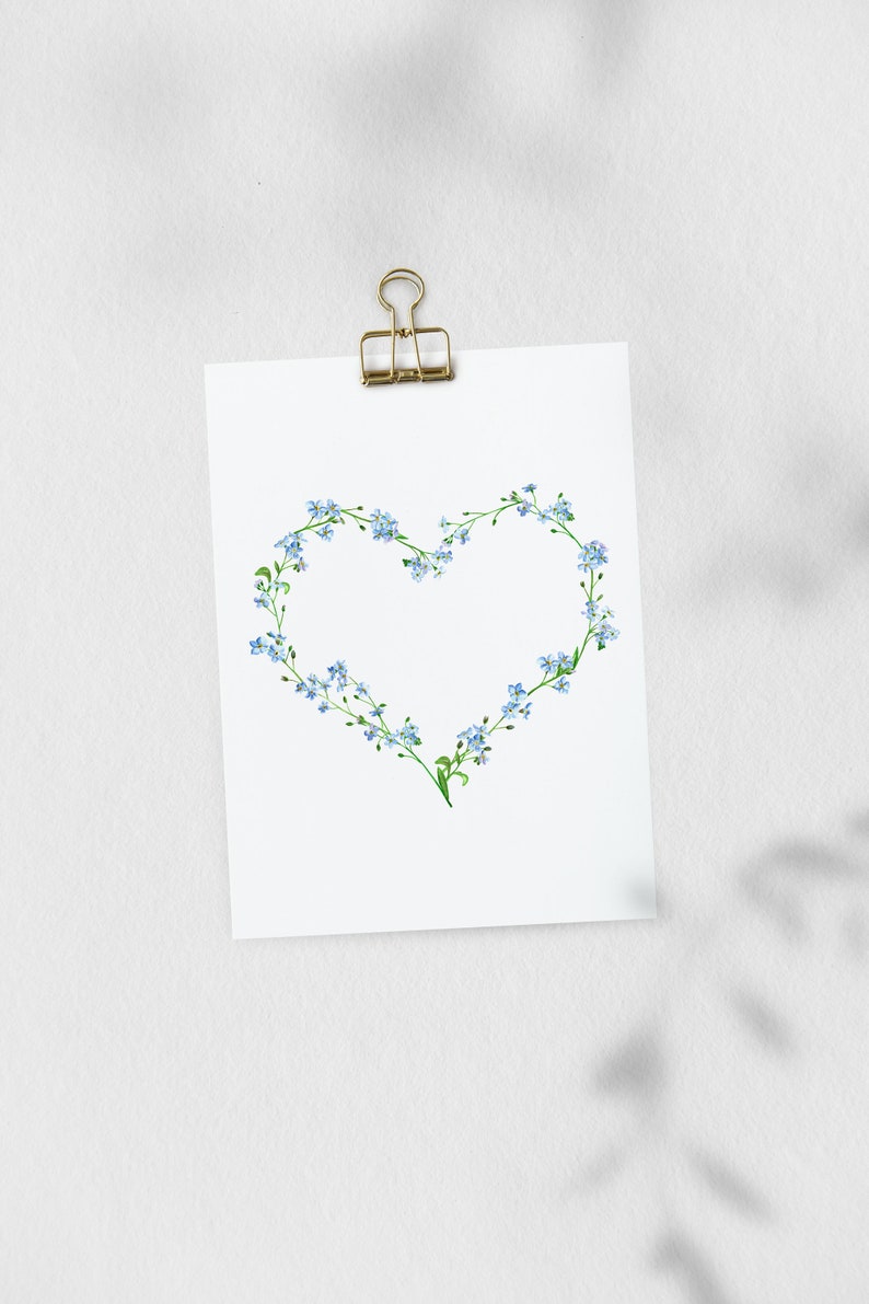 Valentine Heart Frame Watercolor Clipart PNG Floral Clip Art - Etsy
