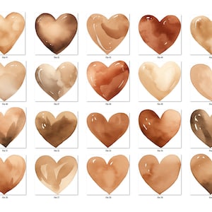 Neutral Heart Clipart - Watercolor Valentine Clipart I Love You Spring ...